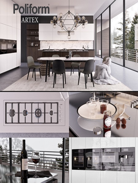 Kitchen Poliform Varenna Artex 3 (vray GGX, corona PBR)