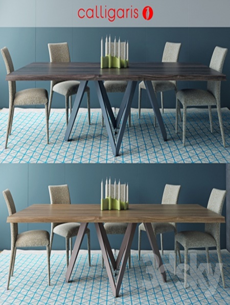 Calligaris table CARTESIO Table ANAIS Chair